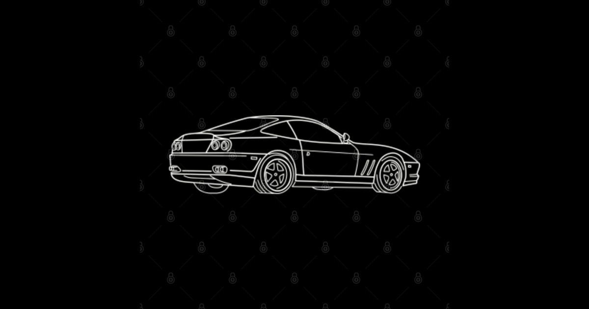 Ferrari 550 Maranello - backside - Cars - Sticker | TeePublic