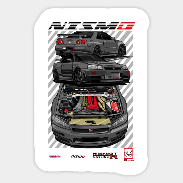 NISSAN SKYLINE R34 NISMO - Nissan Skyline - Sticker | TeePublic