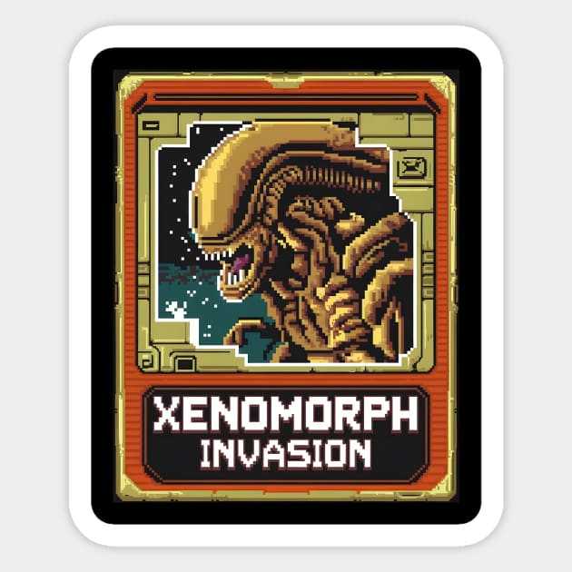 Xenomorph Invasion Arcade Gamplay - Xenomorph - Sticker | TeePublic