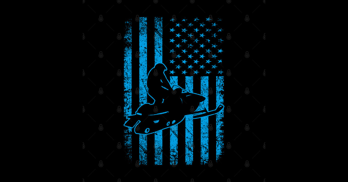 American Flag Snowmobiling Snow Sled Snowmobile Rider - Snowmobile ...