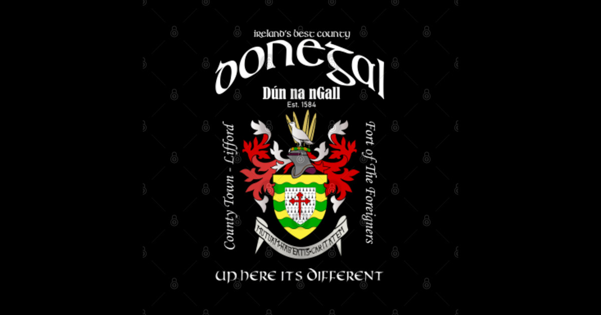 Donegal Ireland Irish Crest Coat of Arms - Donegal - Sticker | TeePublic