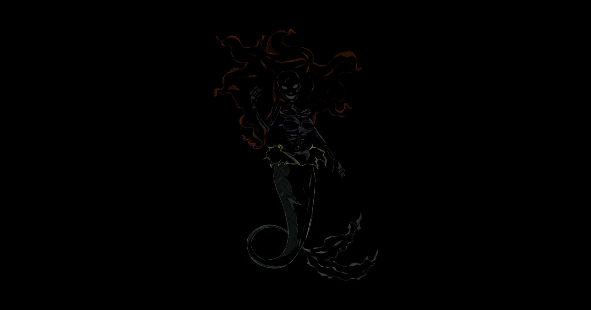 mermaid Ariel skeleton - Mermaid - Sticker | TeePublic
