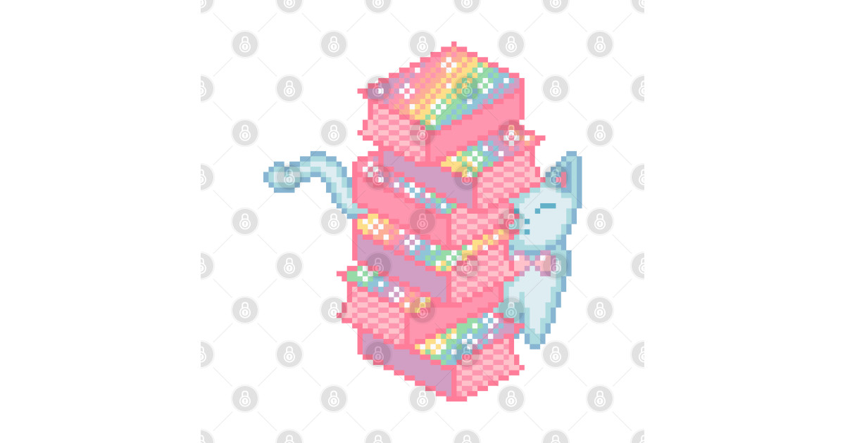 Bookworm Cat Pixel Art - Cat - T-Shirt | TeePublic