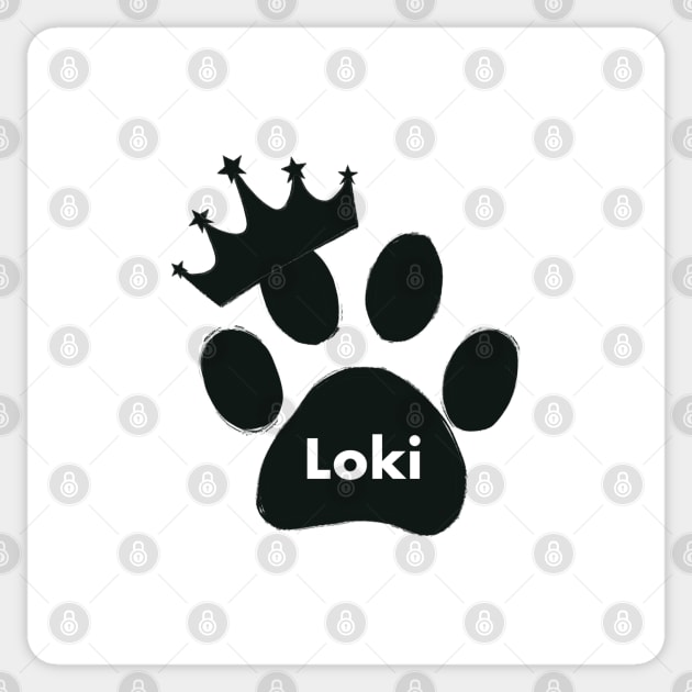 Loki cat name made of hand drawn paw prints - Loki Cat Name Made Of ...