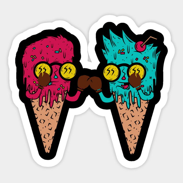 boxing ice cream - Boxing - Sticker | TeePublic