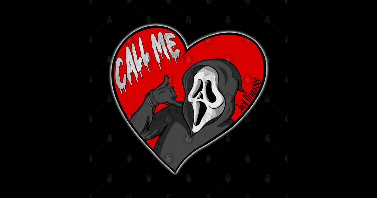 Ghostface call me heart red scream ghost-face valentine, horror ...