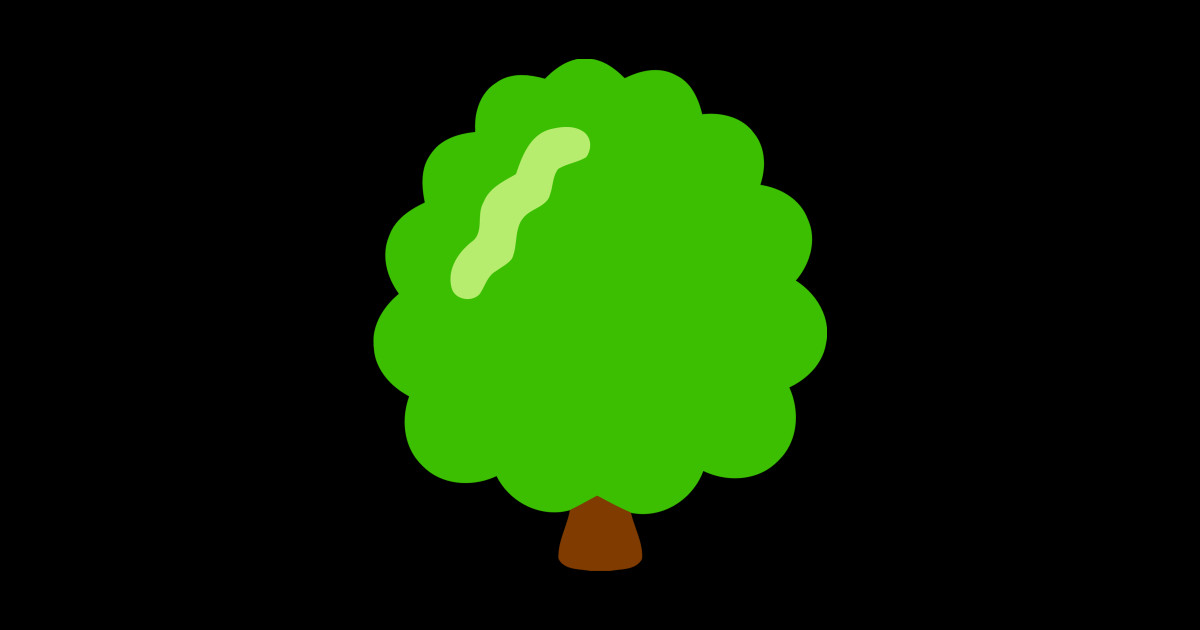 Green Forest Tree Emoticon - Tree - Sticker | TeePublic