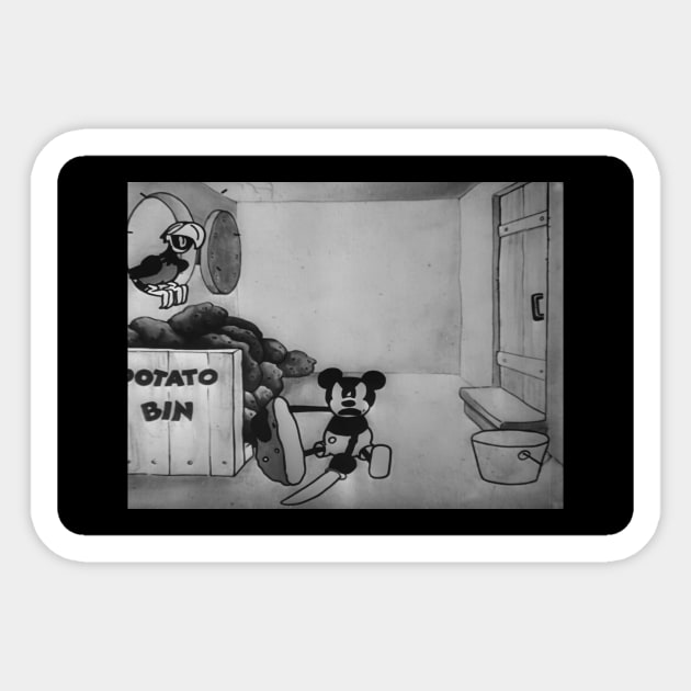 Steamboat Potato peeler - Steamboat Willie - Sticker | TeePublic