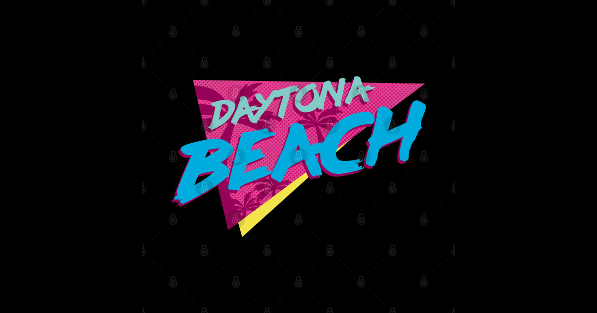 Daytona Beach Florida 80's Style - Daytona Beach - Sticker | TeePublic