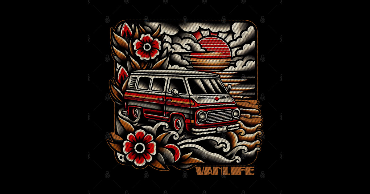 Vintage vanlife - Vannin - Sticker | TeePublic