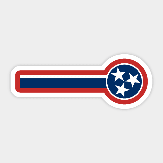 Tennessee State Flag - Three Stars - Tennessee State Flag - Sticker ...