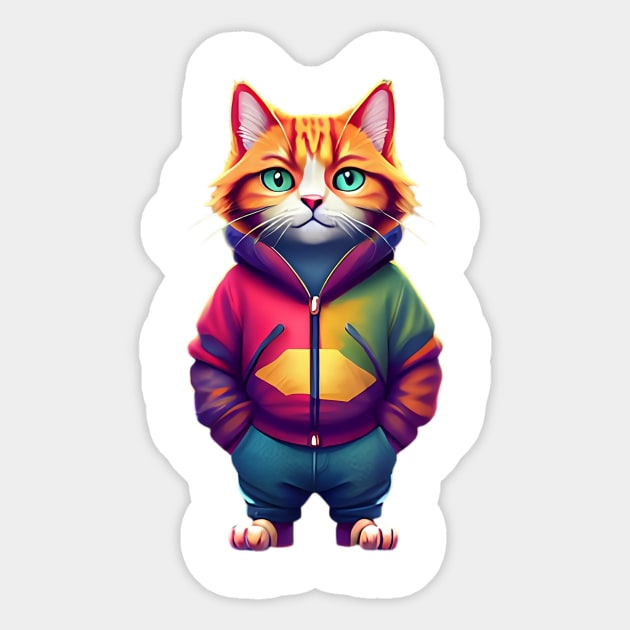 Serious red cat - Serious Man - Sticker | TeePublic
