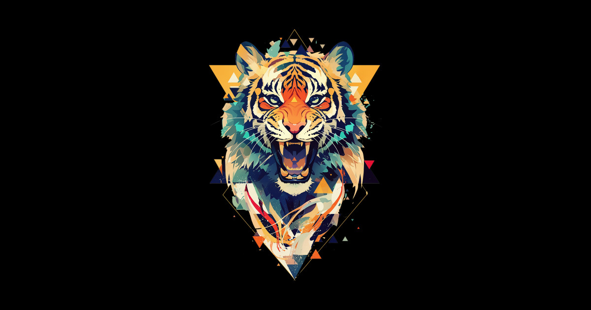 angry tiger - Angry Tiger - Sticker | TeePublic