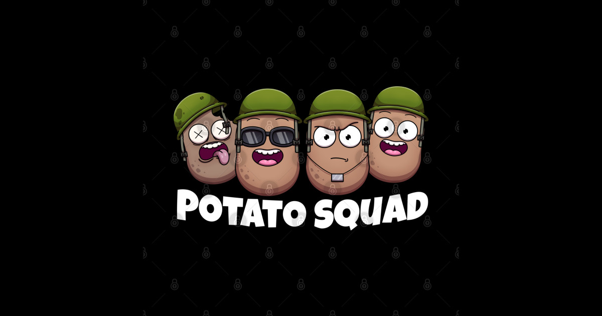 Potato Squad Army - Potato Squad - Sticker | TeePublic