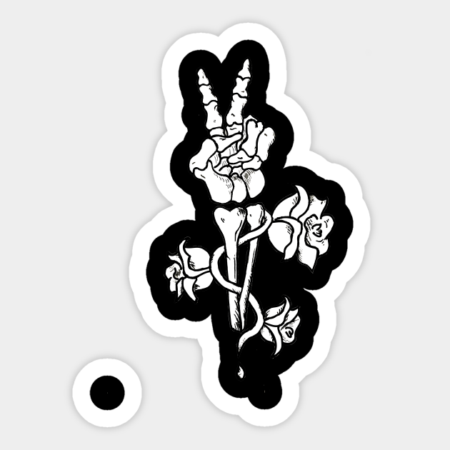 Skeleton Peace Sign - Skeleton - Sticker | TeePublic