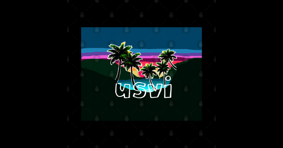 USVI sunset - Usvi - Sticker | TeePublic