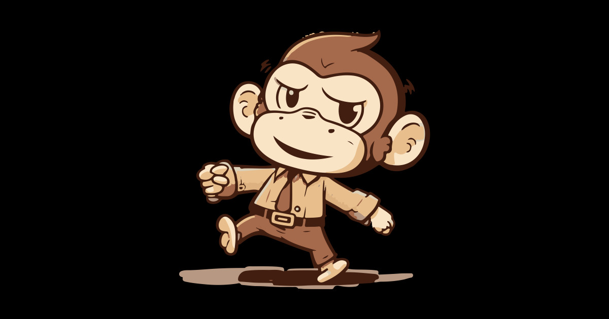 Cute Monkey Cartoon - Monkey - Sticker | TeePublic