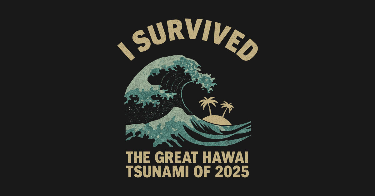 I Survived The Great Hawaii Tsunami of 2025 Funny Saying - I Survived ...