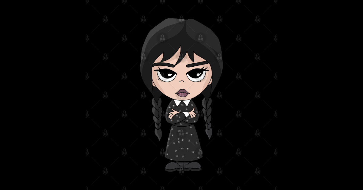 Wednesday chibi - Wednesday Addams - Sticker | TeePublic