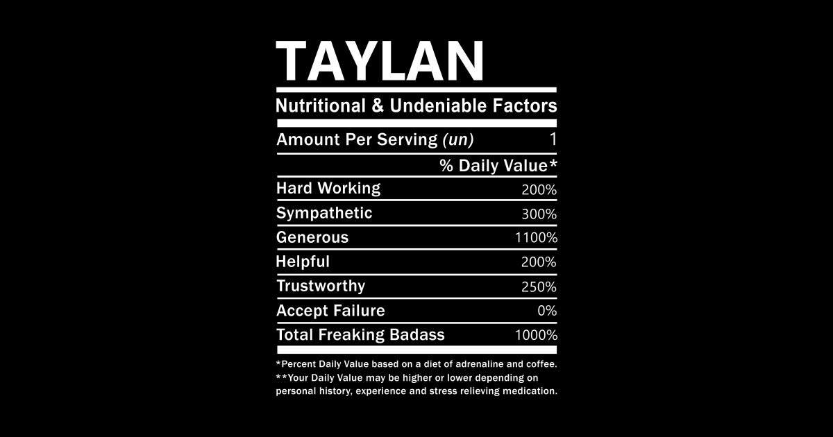 Taylan Name T Shirt - Taylan Nutritional and Undeniable Name Factors ...