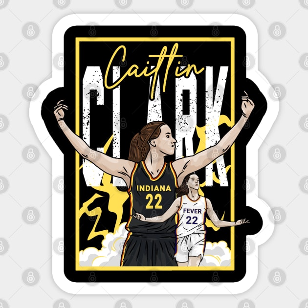 Caitlin Clark In frame cartoon style - Caitlin Clark - Sticker | TeePublic