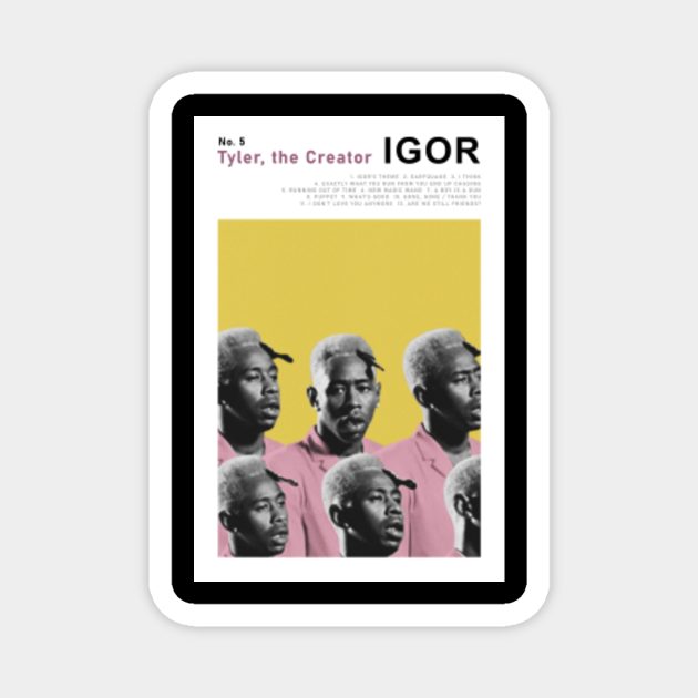 TYLER THE CREATOR IGOR TRACKLIST POSTER - Tyler The Creator - Magnet ...