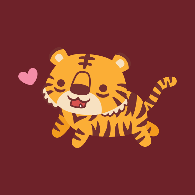 Cute Little Prancing Tiger - Cute Tiger - T-Shirt | TeePublic