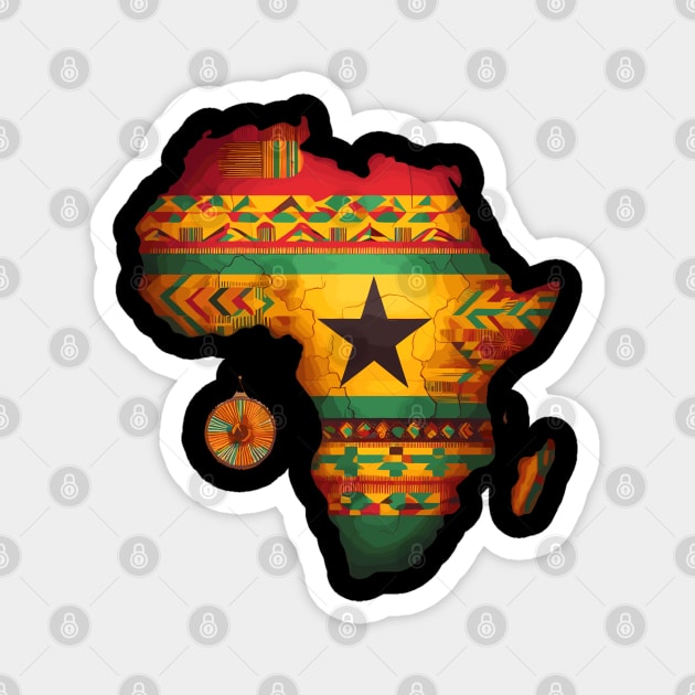 African Map Kente Pattern Ghana Flag - Ghana - Magnet | TeePublic