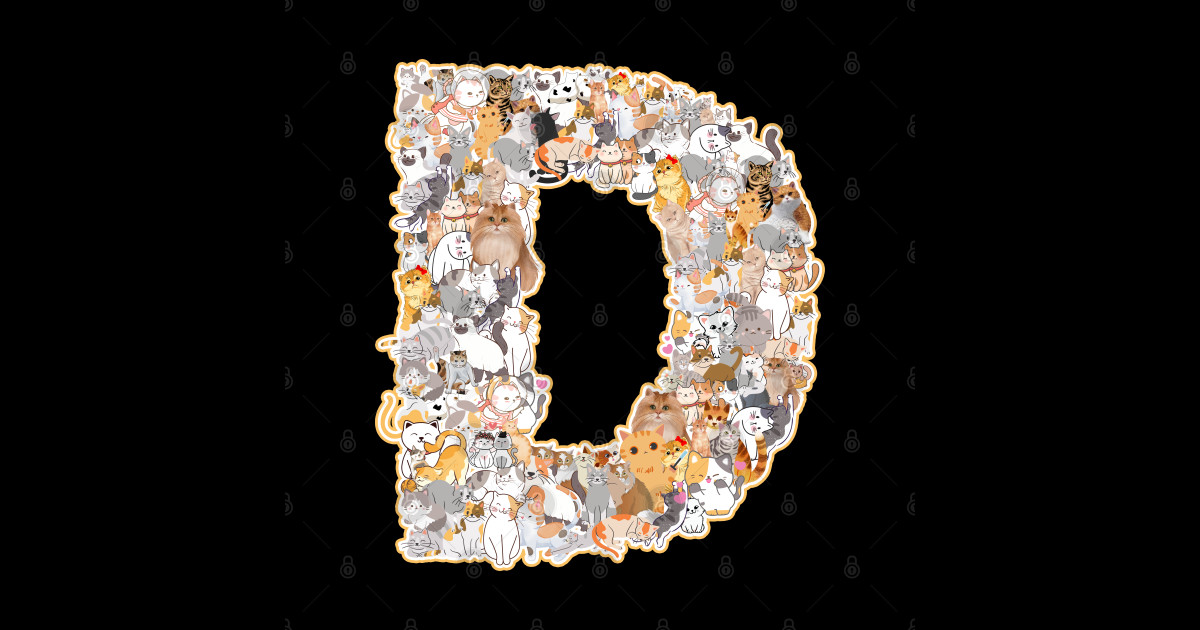 cat letter D(the cat forms the letter D) - Cat - Sticker | TeePublic