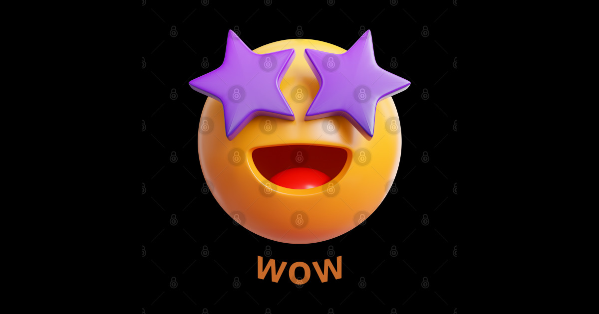 3D Wow Emoji Face - Classic Vintage Summer - 3d Wow Emoji Face ...