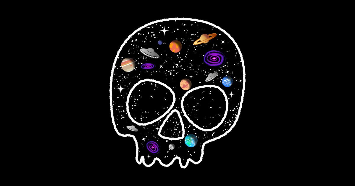 Starry Space Skull - Skull - Sticker | TeePublic