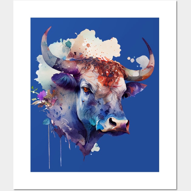 Zodiac Sign TAURUS - Watercolour Illustration of astrology Taurus ...