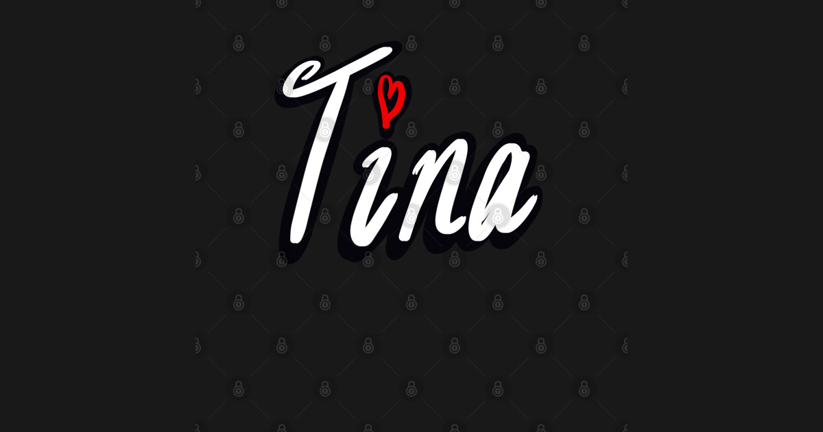 Tina girls name woman’s first name in white cursive calligraphy personalised personalized ...