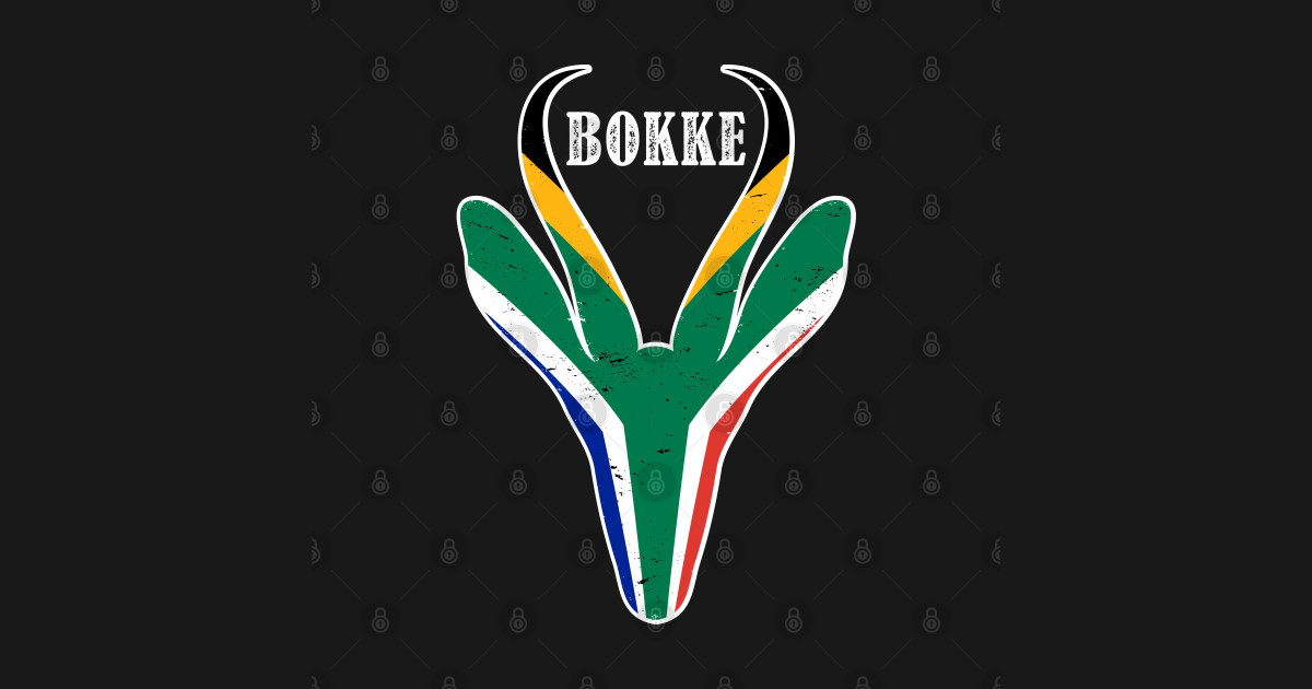 Springbok Face Bokke South Africa Flag - South Africa - T-Shirt | TeePublic