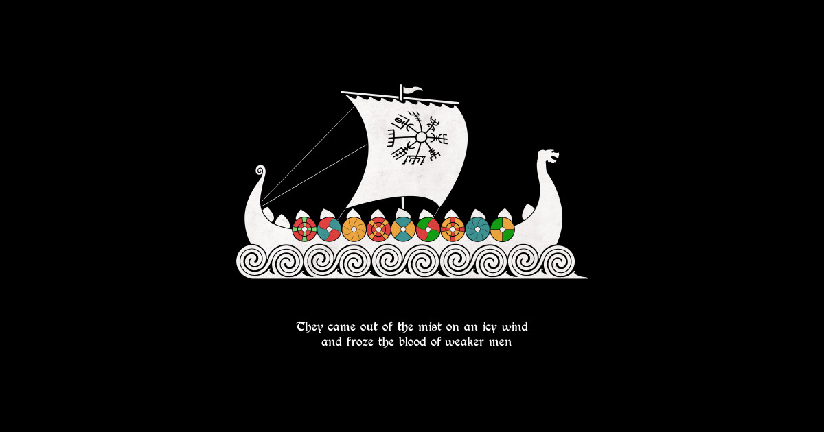 The Viking Longboat (Coloured Version) - Viking Longboat - Posters and ...