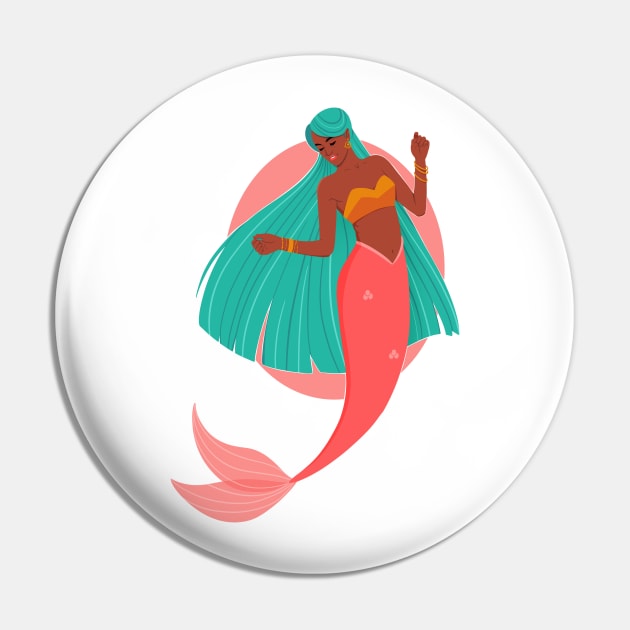 Indian Mermaid - Indian Mermaid - Pin | TeePublic