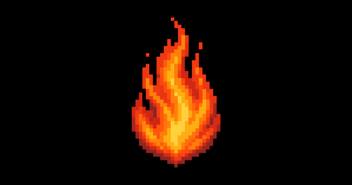 Pixel Art Fire Flame Icon Retro 8-Bit - Fire Flame - Shorts | TeePublic