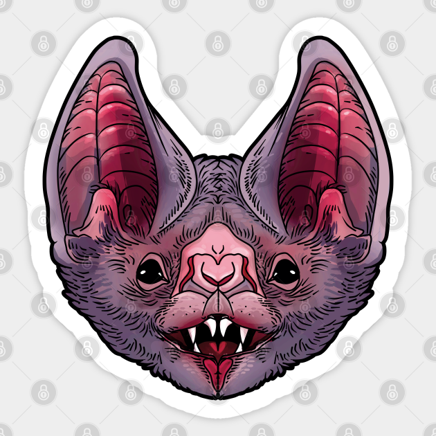 Vampire bat face - Vampire Bat - Sticker | TeePublic