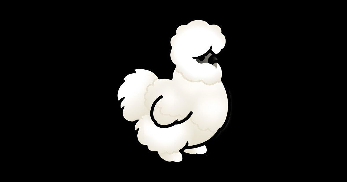 Chubby Silkie Chicken White - Birdhism - Sticker | TeePublic