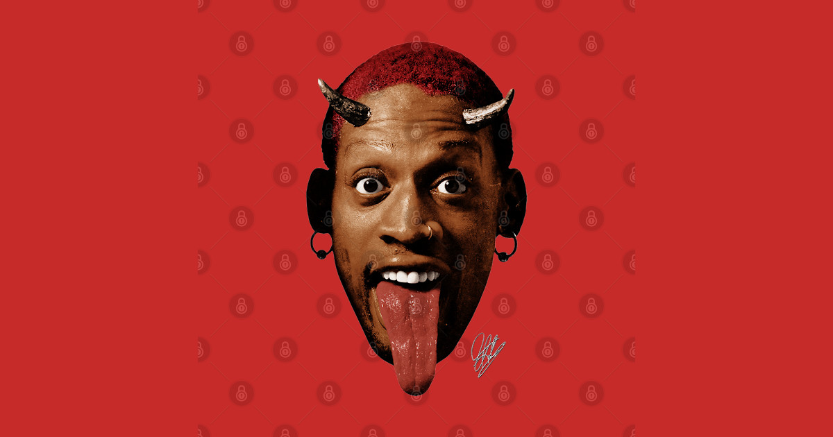 Dennis Rodman Big Face - Dennis Rodman - T-Shirt | TeePublic