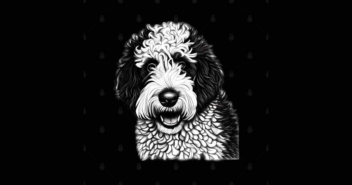 Sheepadoodle Dog Sketch - Sheepadoodle - Sticker | TeePublic