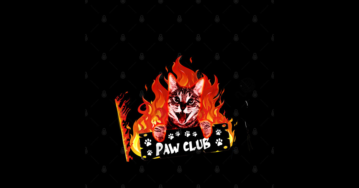 HELLCAT ON FIRE PAW CLUB - Hellfire Club - Sticker | TeePublic