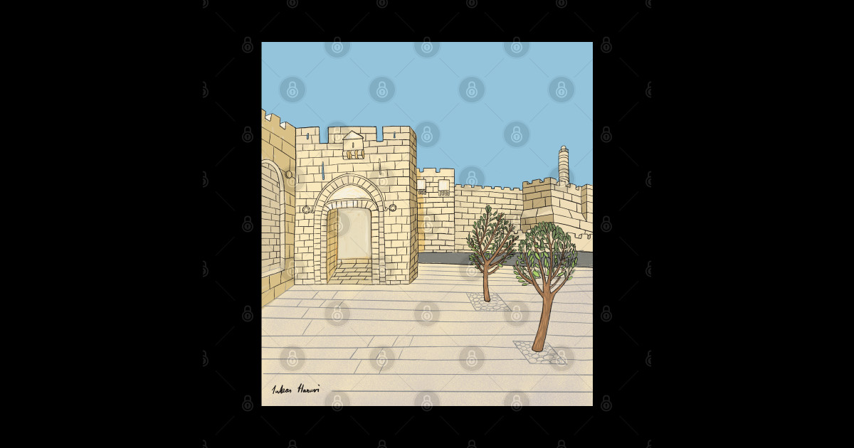 Jaffa Gate Jerusalem - Jaffa Gate - Sticker | TeePublic