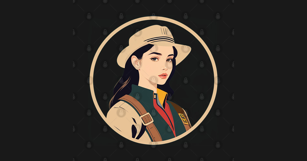 Retro Park Ranger Woman With Long Hair - Park Ranger - T-Shirt | TeePublic