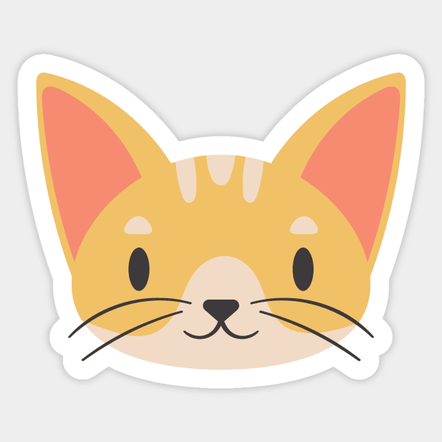 Cute cat snoot cartoon illustration funny - Cat - Sticker | TeePublic