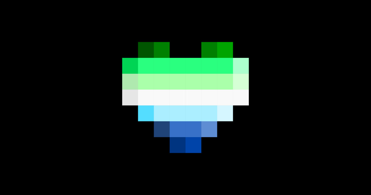 Pixel Pride Flag Heart - Gay Ocean Pride Flag - Sticker | TeePublic