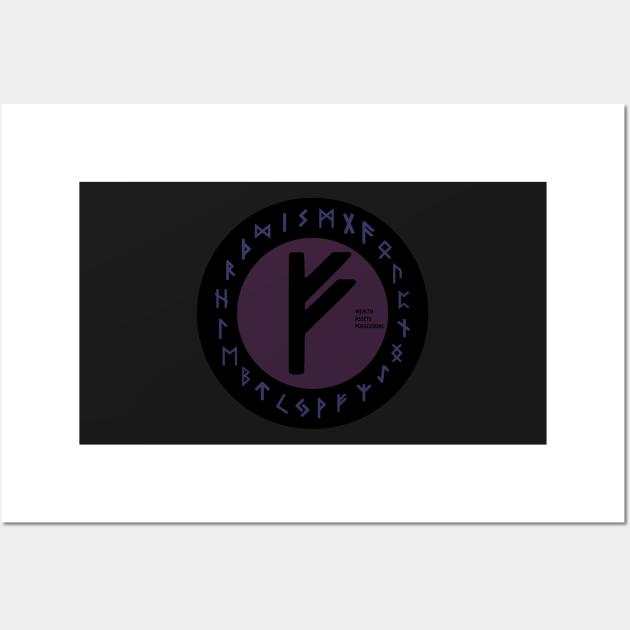 Purple Fehu Elder Futhark | Viking Rune Symbol - Viking Symbols ...