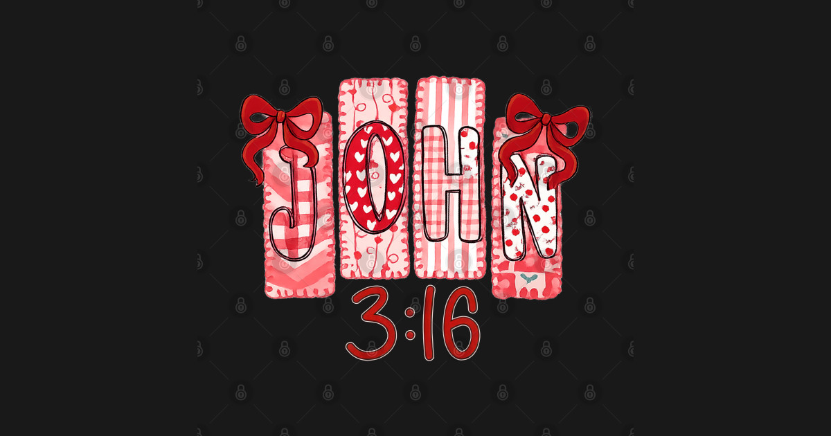 John Cross and Heart Christian Art - John Design - T-Shirt | TeePublic