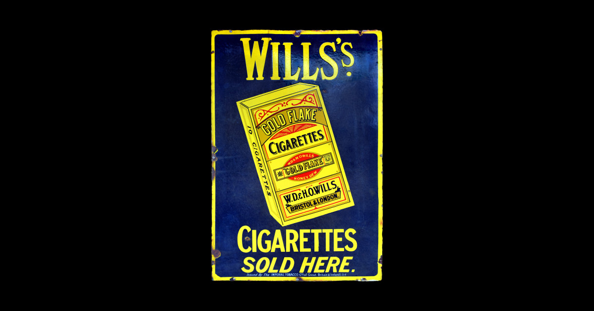 Wills Cigarettes vintage enamel advertising sign - Restored Enamel ...