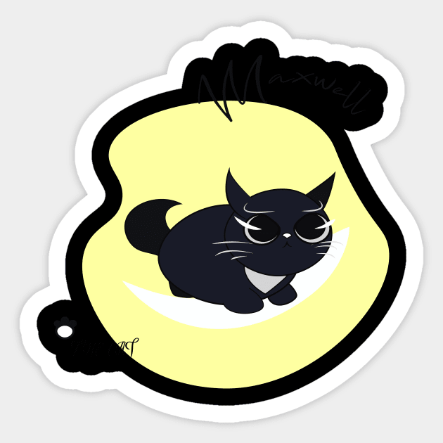Maxwell the cat meme anime version - Maxwell - Sticker | TeePublic